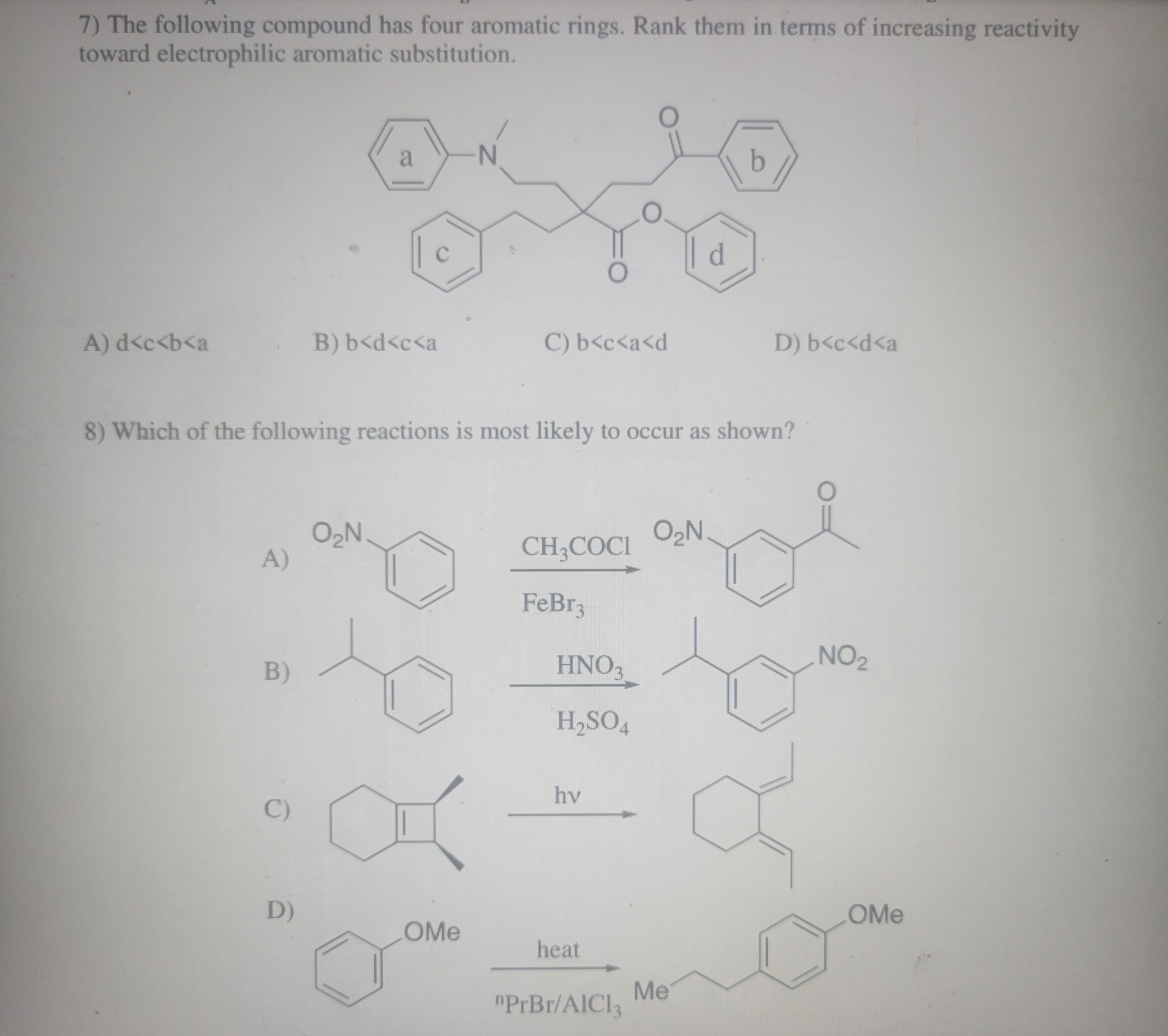 Solved The following compound has four aromatic rings. Rank | Chegg.com