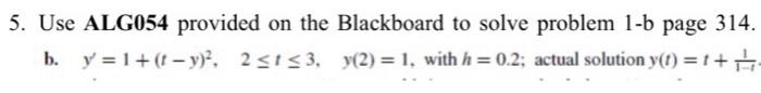 Solved 5. Use ALG054 provided on the Blackboard to solve | Chegg.com