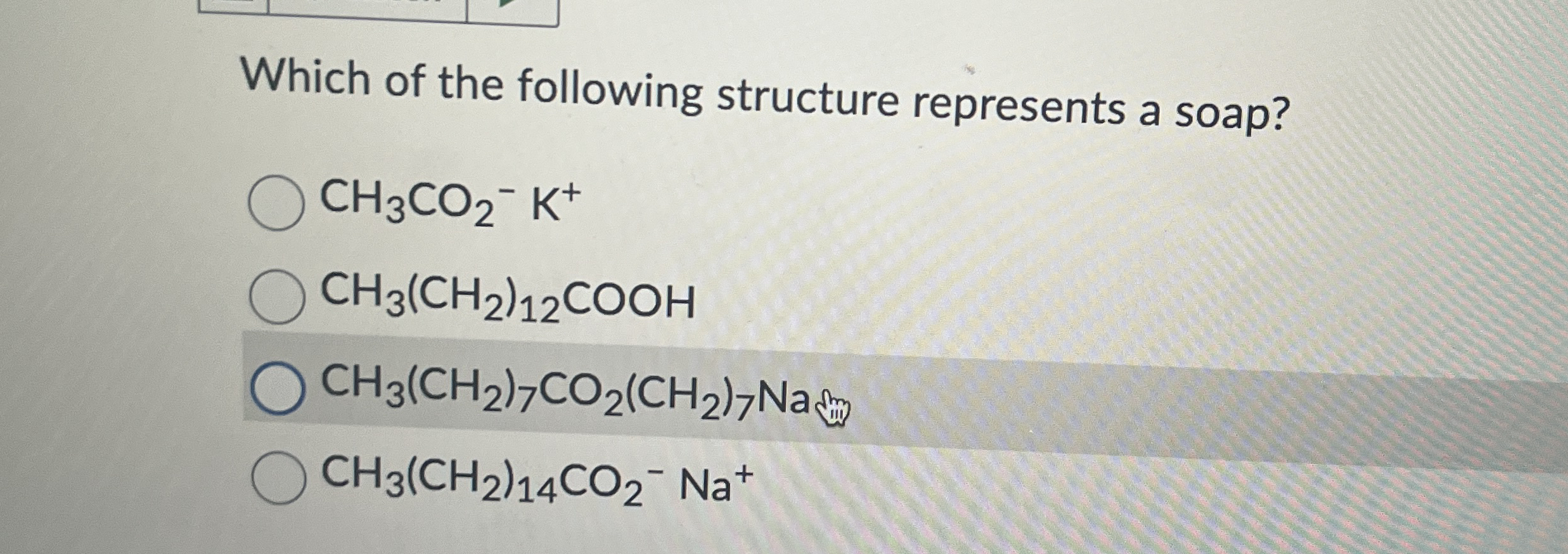 Solved Which of the following structure represents a | Chegg.com