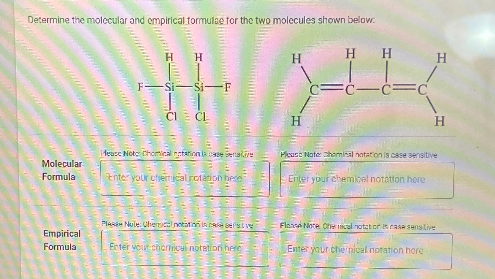 Solved Determine the molecular and empirical formulae for | Chegg.com
