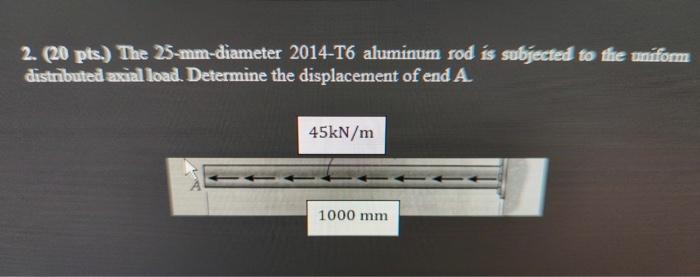 [Solved]: 2. (20 pts.) The 25-mm-diameter 2014-T6 aluminum