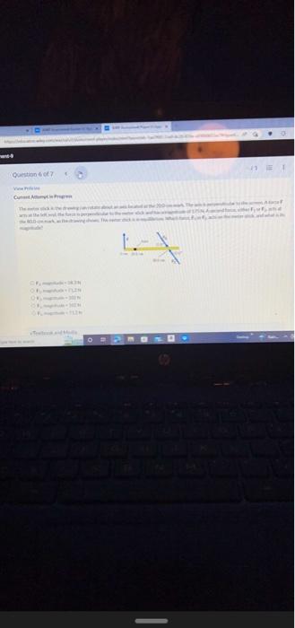 Solved The meter stick in the drawing can rotate about an | Chegg.com