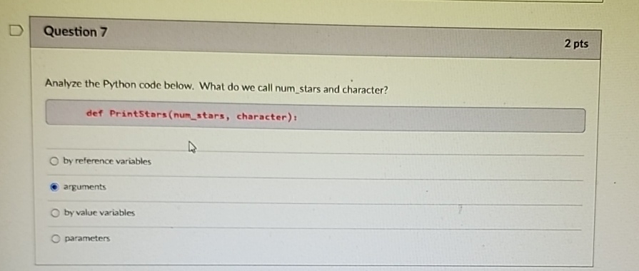 Solved Question 72 ﻿ptsAnalyze the Python code below. What | Chegg.com