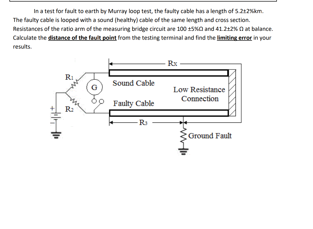 Solved In a test for fault to earth by Murray loop test, the | Chegg.com