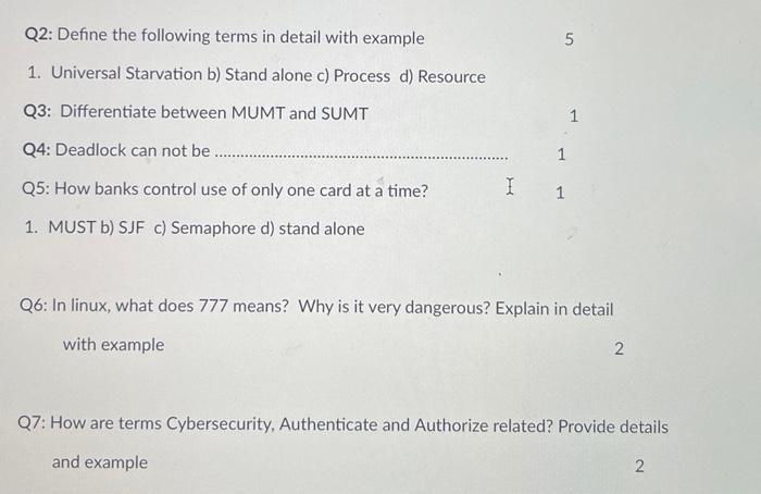 Solved Q2: Define the following terms in detail with example | Chegg.com
