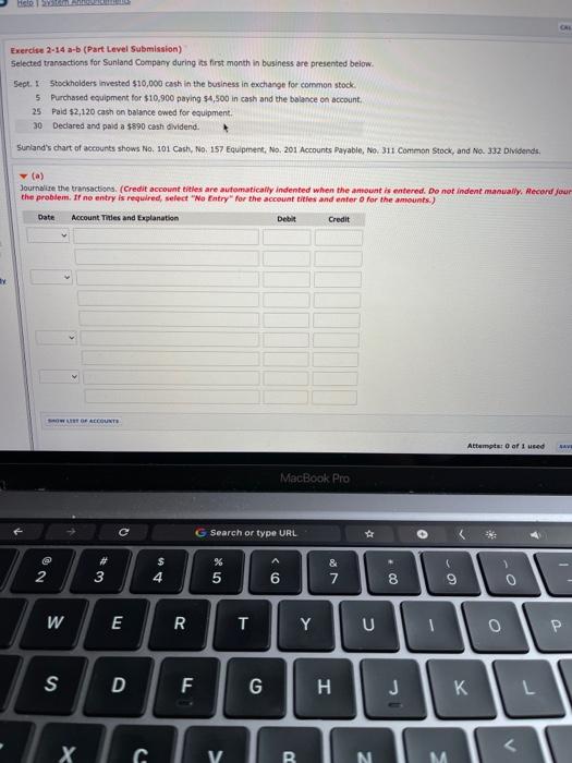 Solved Helo CAL Exercise 2-14 -b (Part Level Submission) | Chegg.com