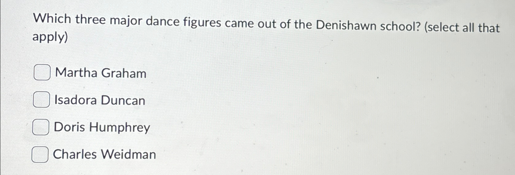 Solved Which three major dance figures came out of the | Chegg.com