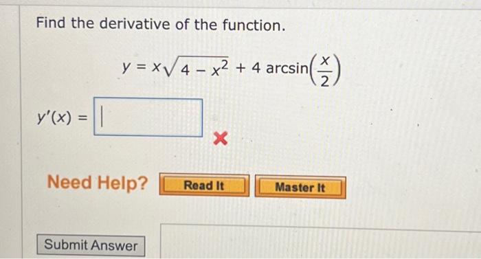 Solved Find the derivative of the function. | Chegg.com