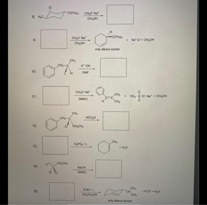Solved Practice Problems with SN1. SN2, E1 and E2 Mechanisms | Chegg.com