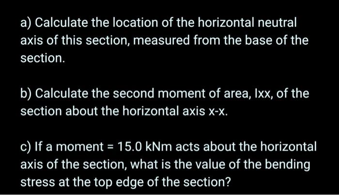 Solved The cross-sectional area of a beam is shown in | Chegg.com