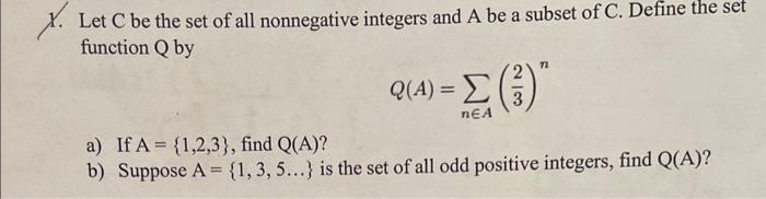 Solved Let C be the set of all nonnegative integers and A be | Chegg.com