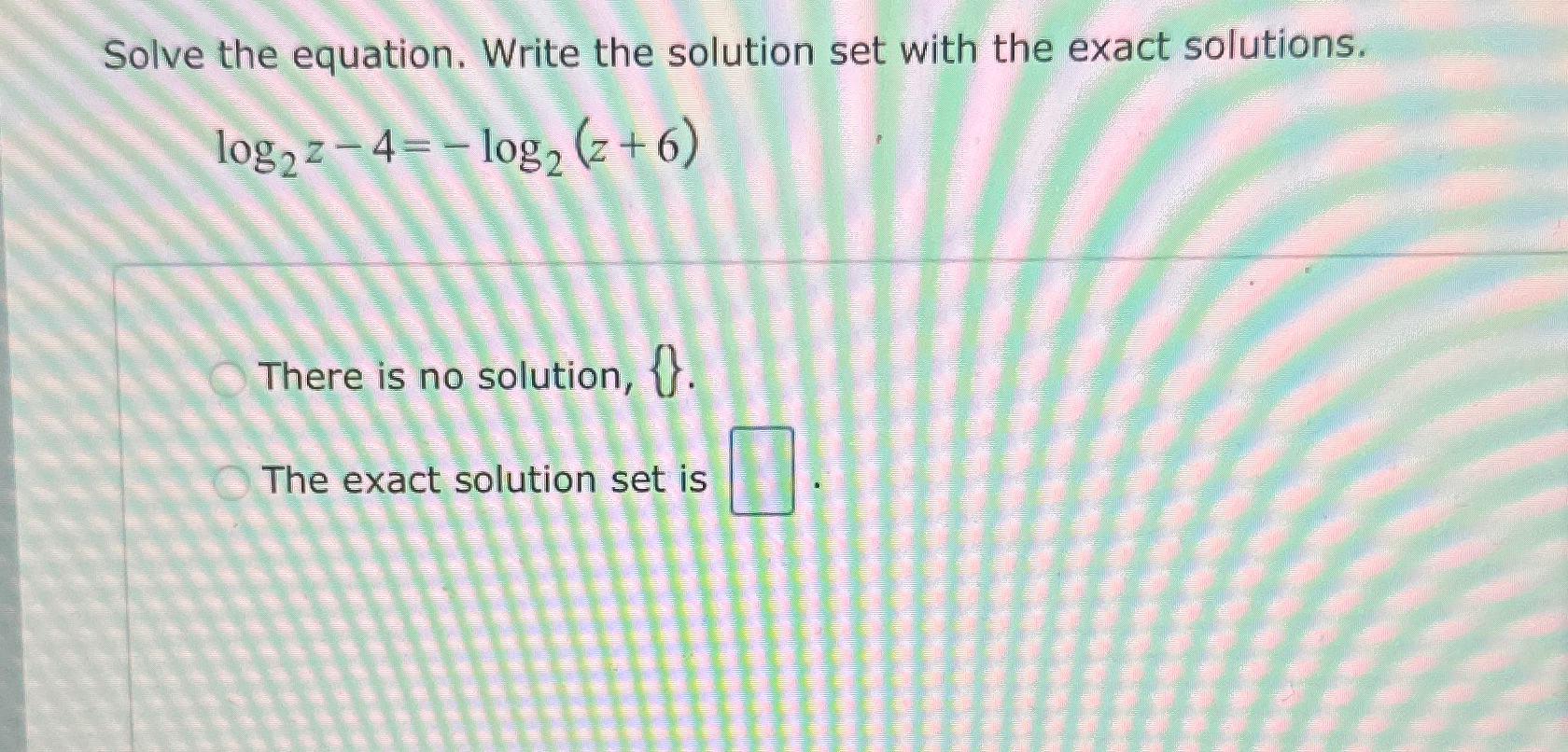 Solved Solve the equation. Write the solution set with the | Chegg.com