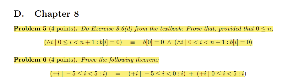 Solved Problem 5 (4 ﻿points). ﻿Do Exercise 8.6(d) ﻿from the | Chegg.com