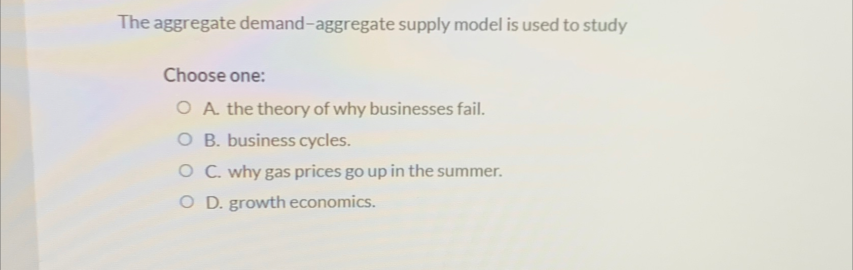 Solved The aggregate demand-aggregate supply model is used | Chegg.com