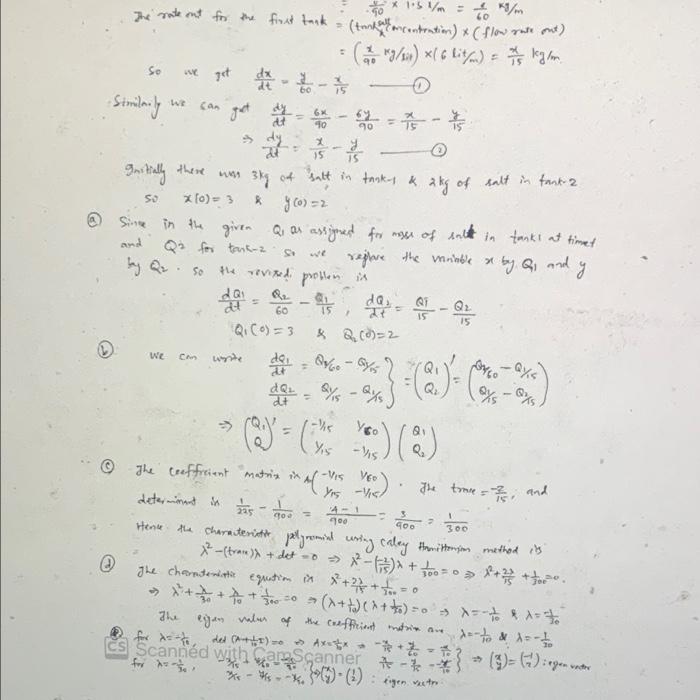Solved Two tanks are interconnected. Both tanks initially | Chegg.com