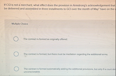 Solved If CGI is not a merchant, what effect does the | Chegg.com
