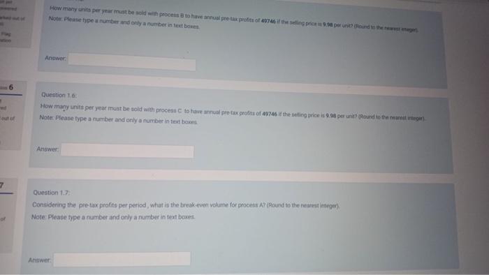Solved Question 1.1: Three production processes - A, B, and | Chegg.com