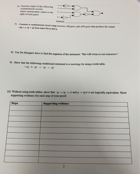 Solved 6) Find the output of the following combinatorial | Chegg.com