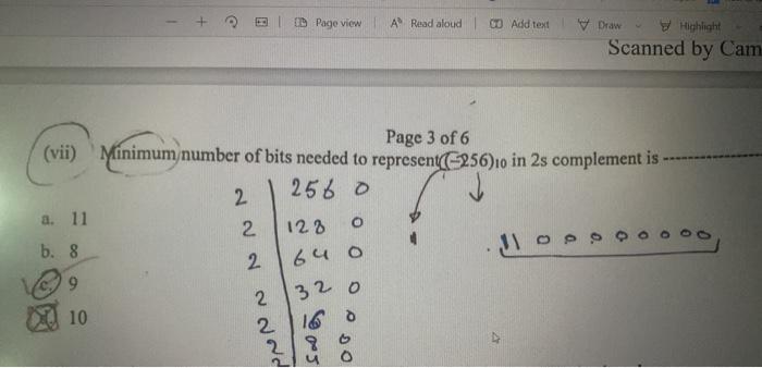 Solved (vii) Minimum/number of bits needed to renresentfes | Chegg.com