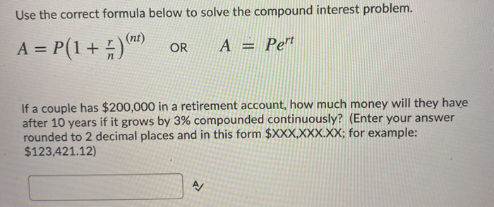 Solved Use the correct formula below to solve the compound | Chegg.com