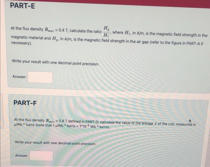Solved The magnetic core in the figure below has the | Chegg.com