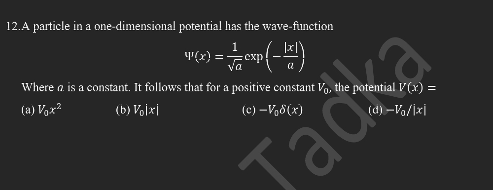 Solved 12.A particle in a one-dimensional potential has the | Chegg.com