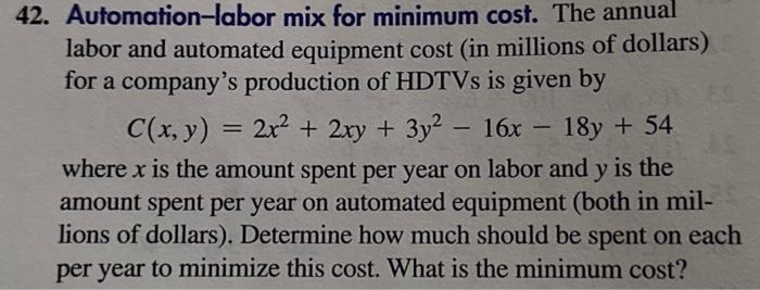 Solved 2. Aufomation-labor mix for minimum cost. The annual | Chegg.com