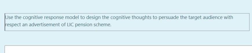 Solved Use the cognitive response model to design the | Chegg.com