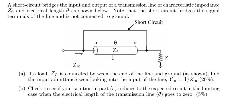 Solved A short-circuit bridges the input and output of a | Chegg.com