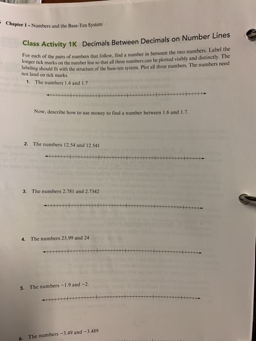 Solved Chapter 1. Numbers and the Base-Ten System Class | Chegg.com