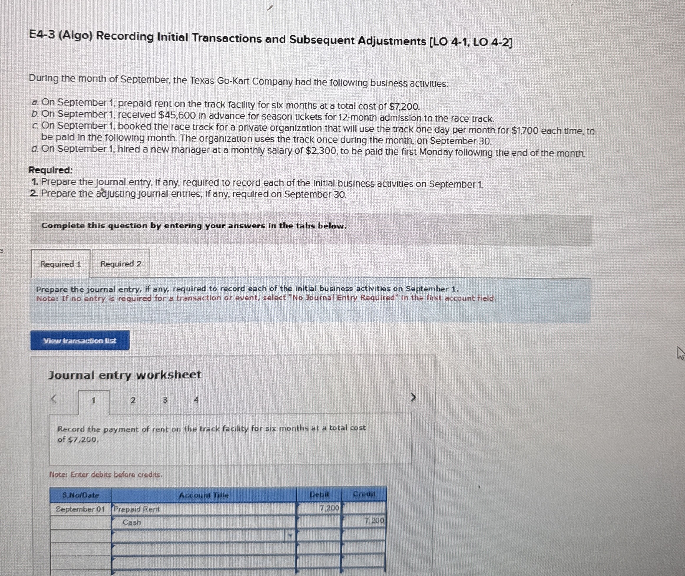 Solved E4-3 (Algo) ﻿Recording Initial Transactions and | Chegg.com