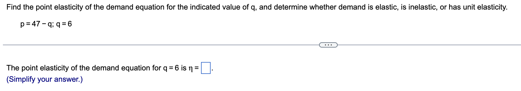 Solved Find the point elasticity of the demand equation for | Chegg.com