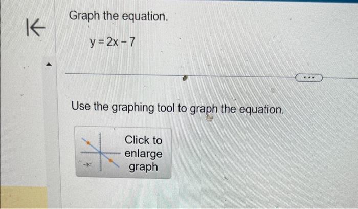 Solved Graph the equation. y=2x−7 Use the graphing tool to | Chegg.com