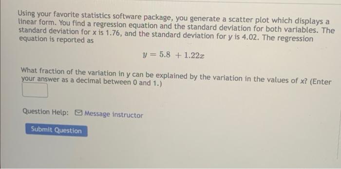 Solved Using your favorite statistics software package, you | Chegg.com