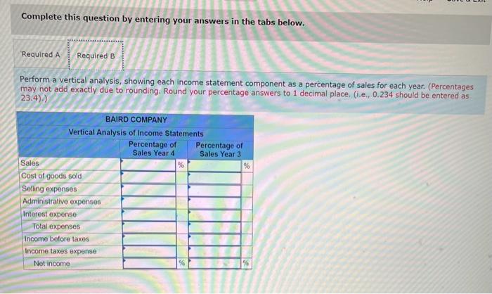 Solved Income statements for Baird Company for Year 3 and | Chegg.com