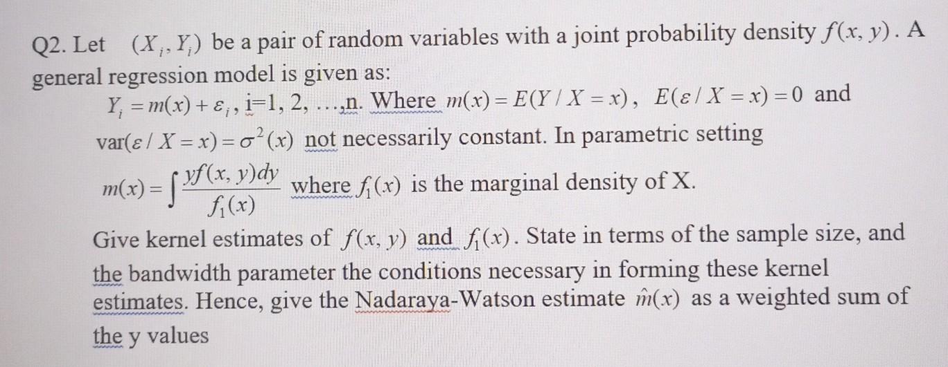 i Q2. Let (X,Y) be a pair of random variables with a | Chegg.com