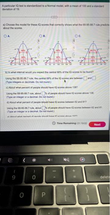 Solved A particular IQ test is standardized to a Normal | Chegg.com