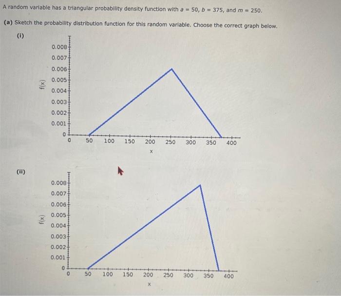 Solved A random variable has a triangular probability | Chegg.com