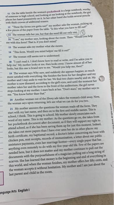 Solved Short Story The First Day by Edward P. Jones 1 On an | Chegg.com