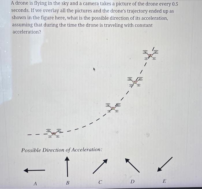Solved A drone is flying in the sky and a camera takes a | Chegg.com