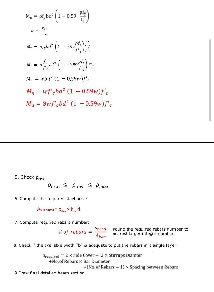 Solved Reinforcement Concrete Design solve the problem step | Chegg.com | Chegg.com