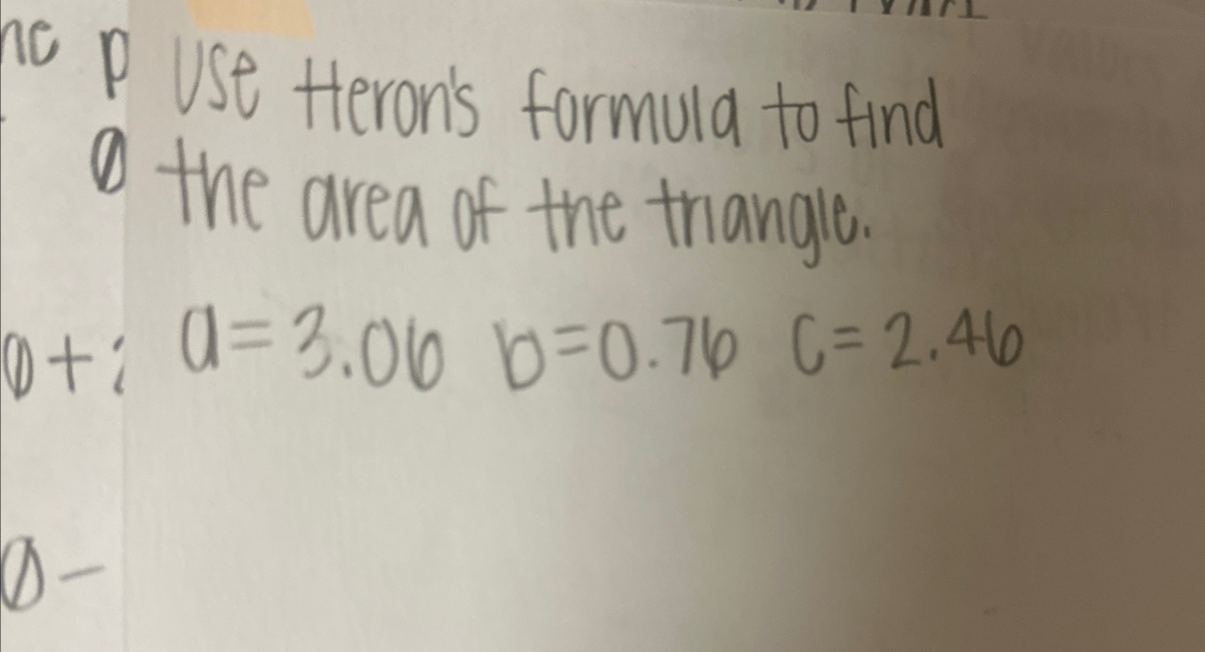 Solved ne P use Heron's formula to find θ ﻿the area of the | Chegg.com