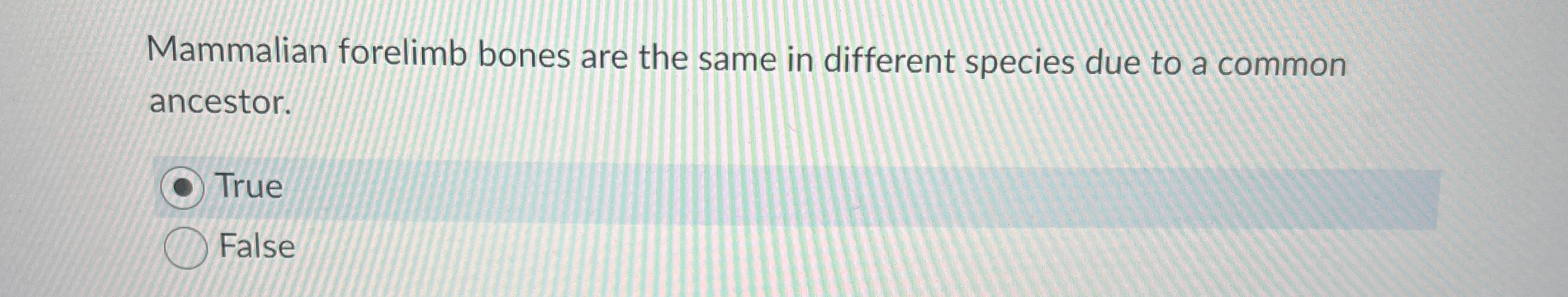Solved Mammalian forelimb bones are the same in different | Chegg.com