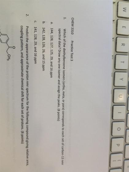 Solved Which of the diethylbenzene isomers (Ortho, meta, | Chegg.com