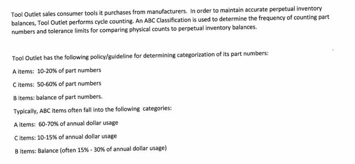 Solved Tool Outlet sales consumer tools it purchases from | Chegg.com