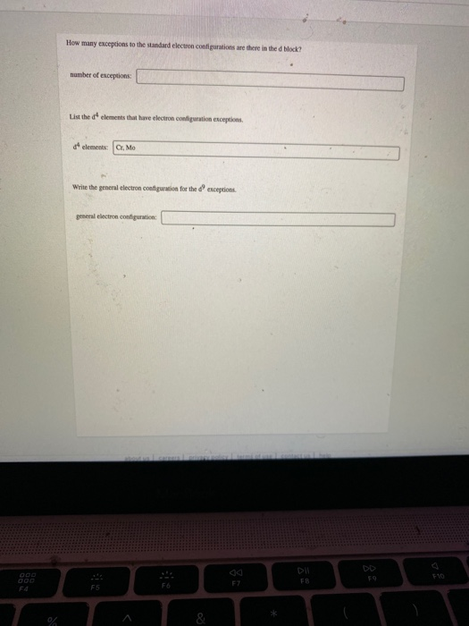 Solved How Many Exceptions To The Standard Electron