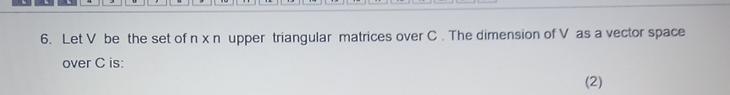 Solved Let V ﻿be the set of n×n ﻿upper triangular matrices | Chegg.com