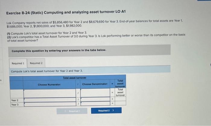 Solved Exercise 8-24 (Static) Computing and analyzing asset | Chegg.com