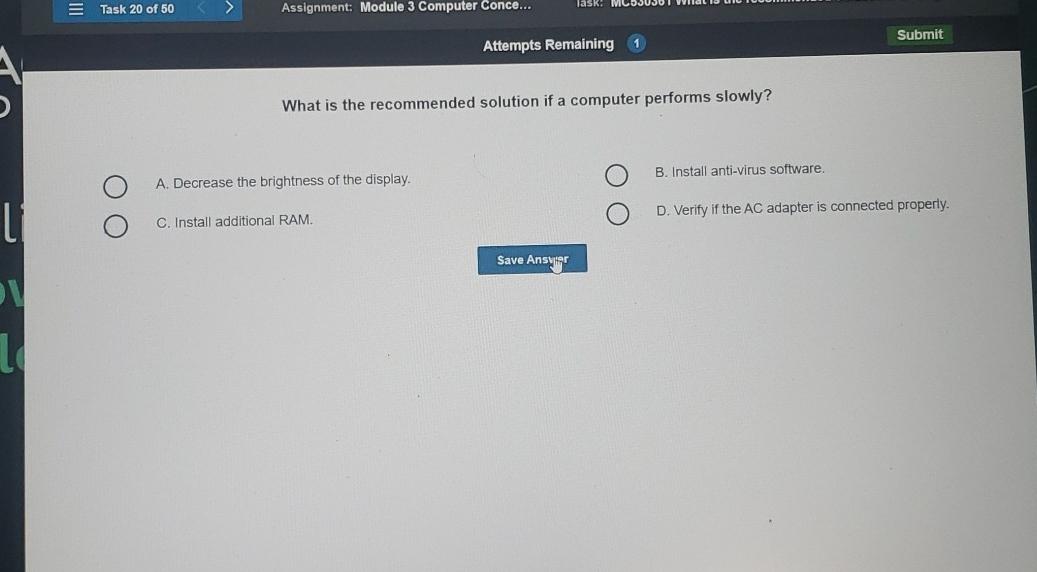 Solved Task 20 ﻿of 50Assignment: Module 3 ﻿Computer | Chegg.com