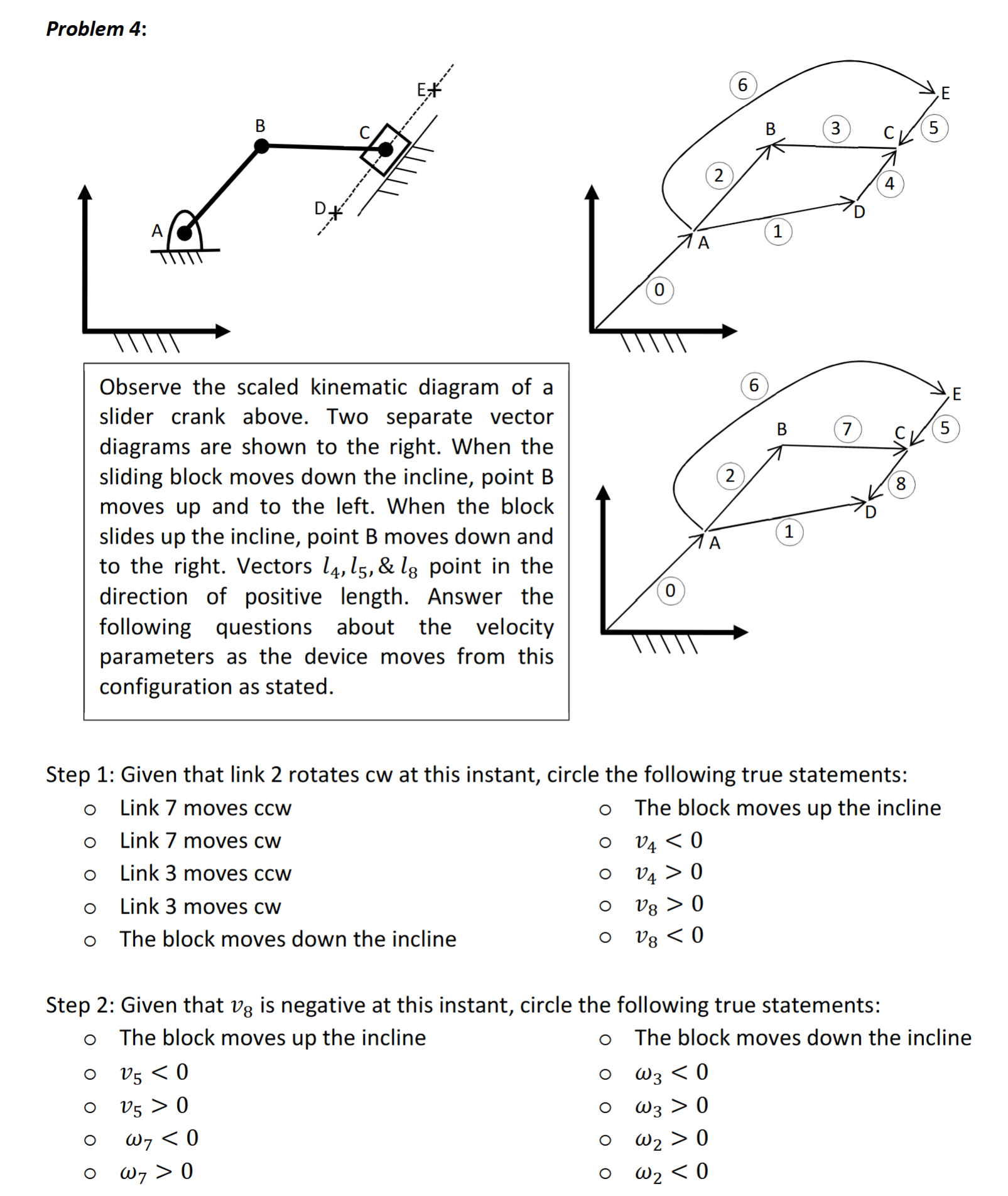 Solved Problem 4:Observe the scaled kinematic diagram | Chegg.com